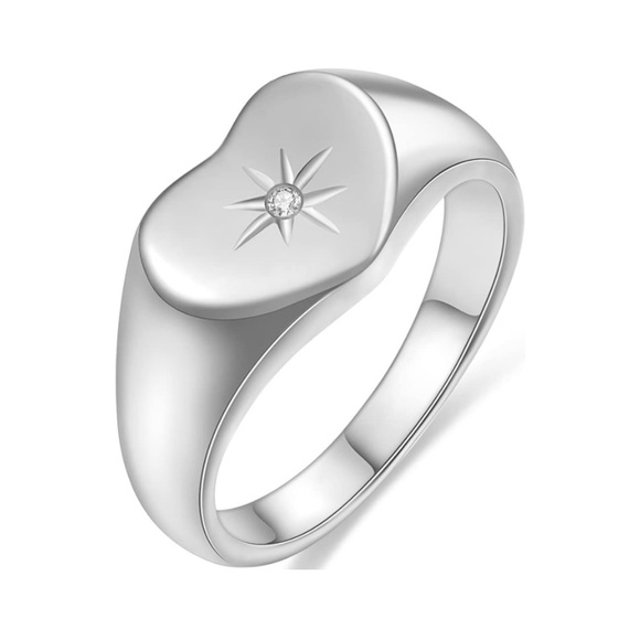 Gold Fine Jewelry | Jewelry | 8k Diamond Heart Signet Ring Luxurious ...